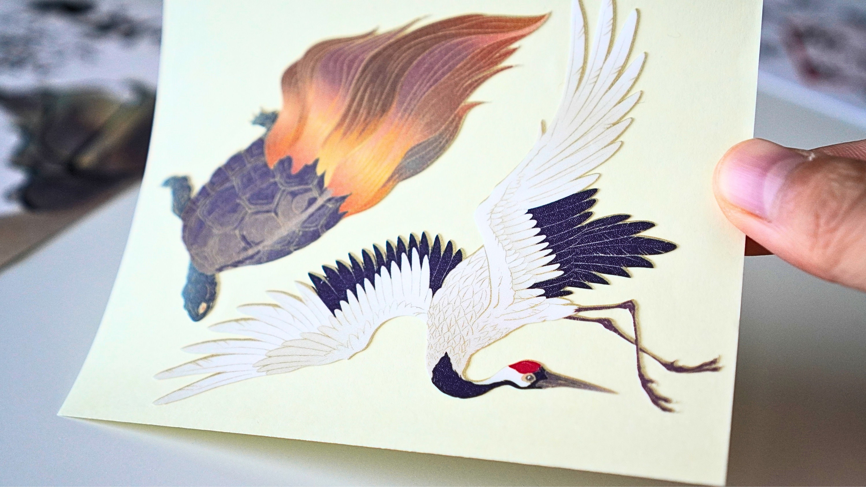 Japanese Crane Stickers | Tsuru Ukiyo-e Stickers | Japanese Art ...
