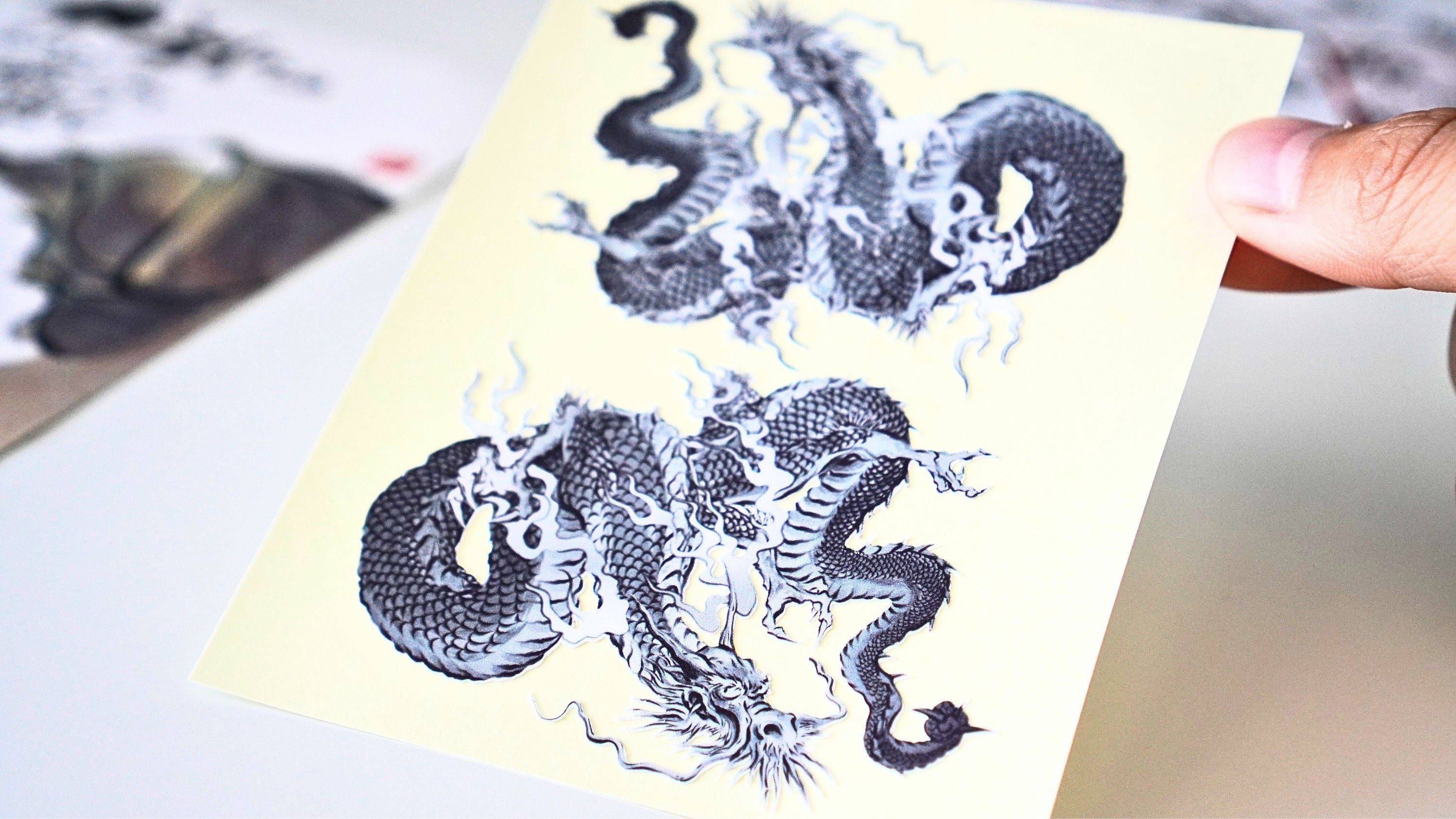 Dragon Japanese Art Stickers, Ukiyo-e Art, Dragon Stickers, Waterproof ...