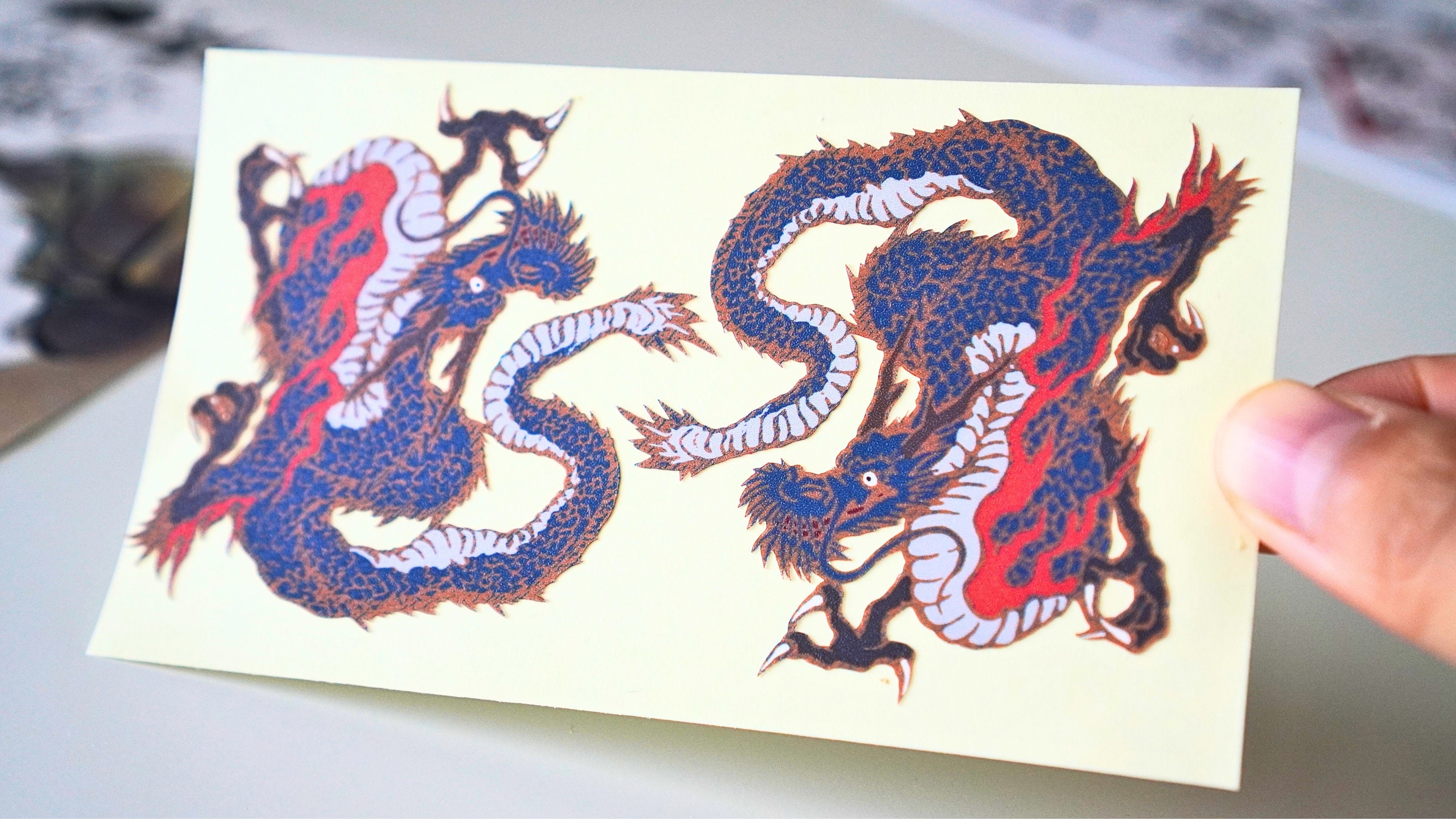 Dragon Japanese Art Stickers, Ukiyo-e Art, Dragon Stickers, Waterproof ...