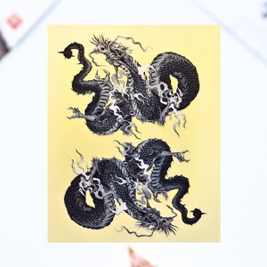 Dragon Japanese Art Stickers, Ukiyo-e Art, Dragon Stickers, Waterproof ...