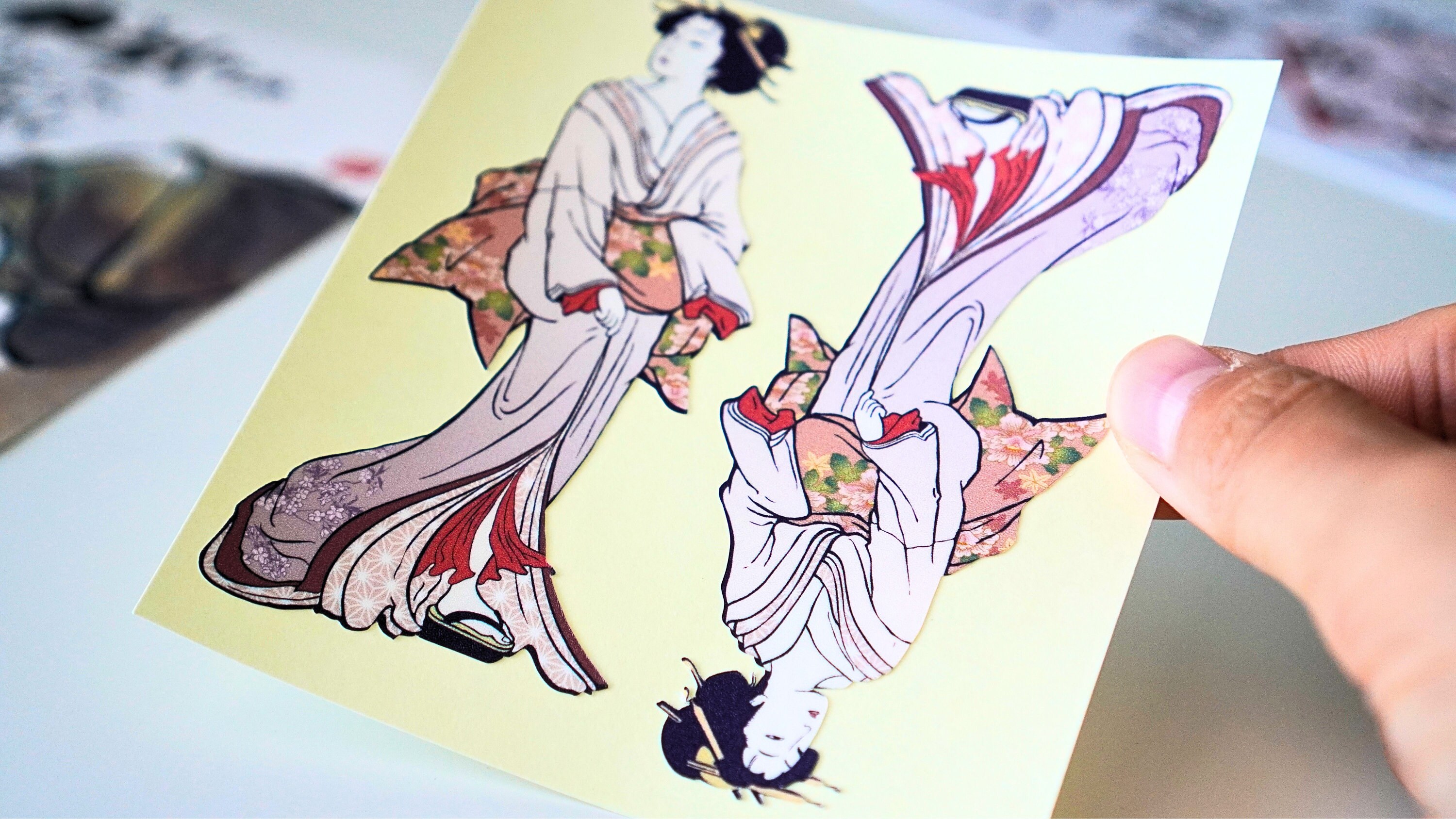 Japanese Girl Stickers | Ukiyoe Japanese Desigin Stickers | Waterproof ...