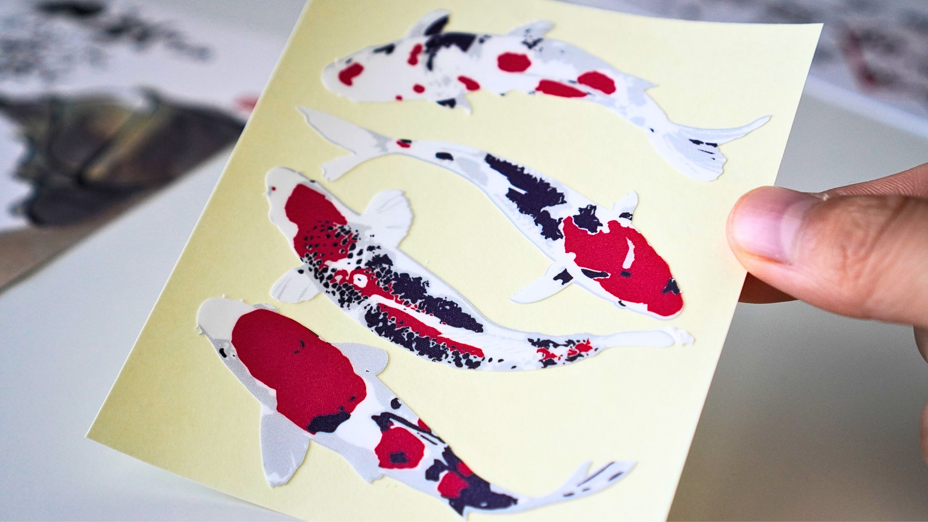 Japanese Koi Fish Stickers | Ukiyo-e Koi Fish Design | Ukiyo-e Stickers ...