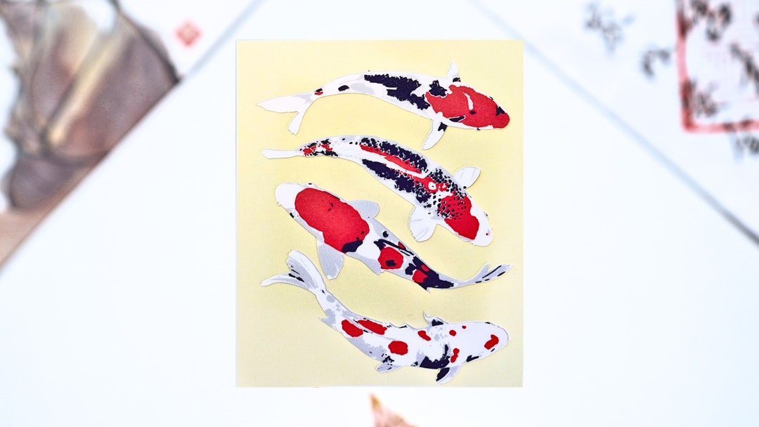 Japanese Koi Fish Stickers | Ukiyo-e Koi Fish Design | Ukiyo-e Stickers ...