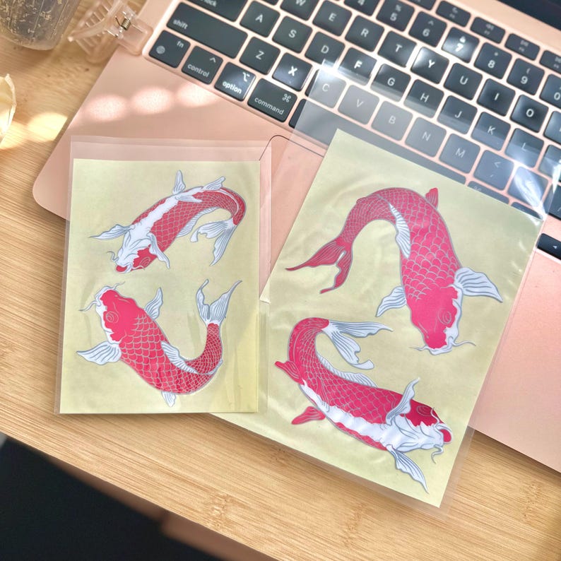 Japanese Koi Fish Stickers | Ukiyo-e Koi Design Stickers | Japanse ...