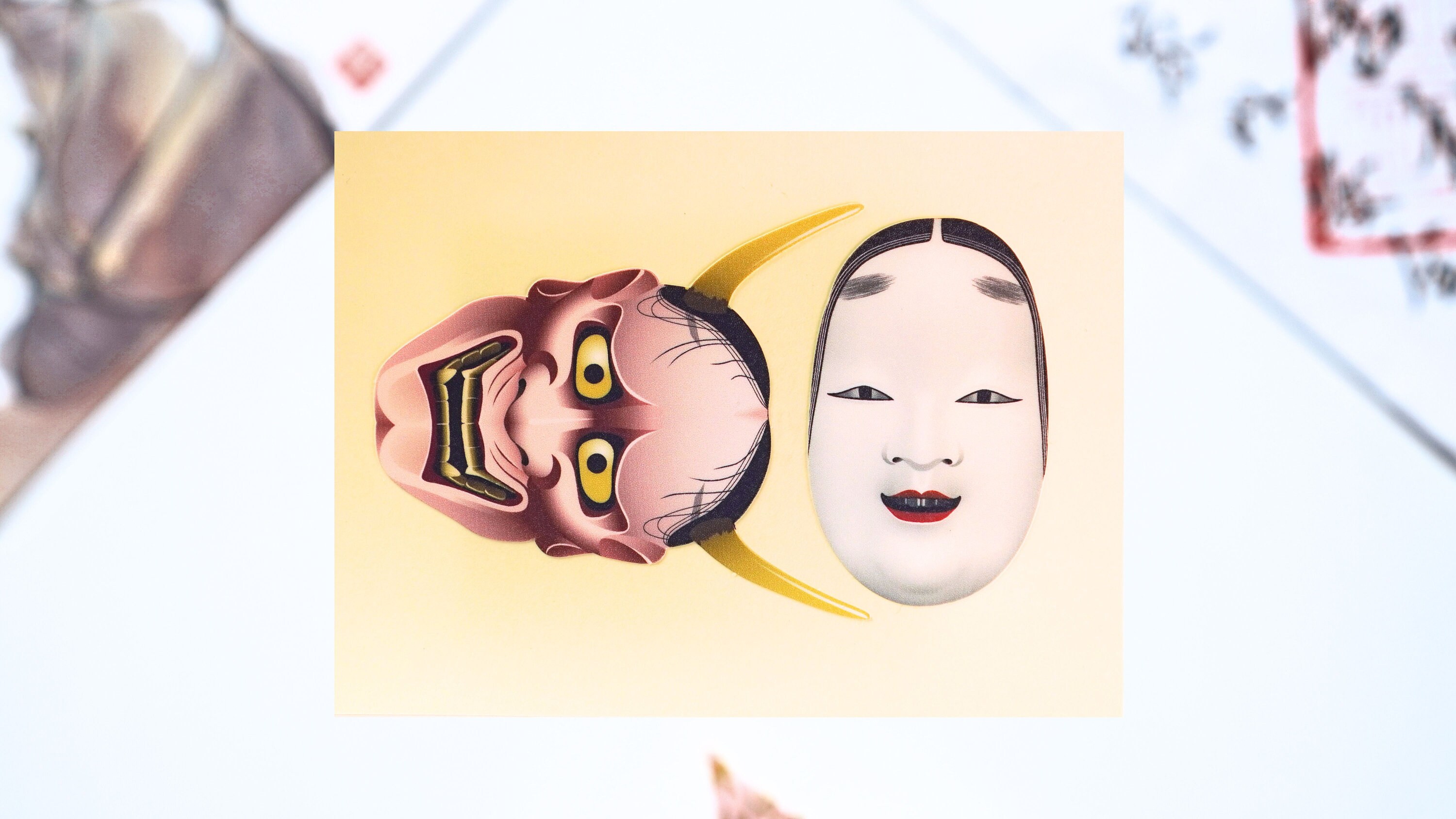 Hannya Mask Stickers | Noh Mask Stickers | Ukiyo-e Style Stickers ...