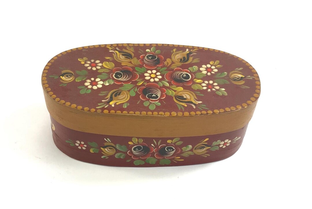 Vintage German Hand Painted Bentwood Cheese Box C. 1950s - Etsy