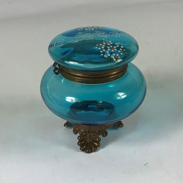 Blue Vintage Glass Box - Etsy