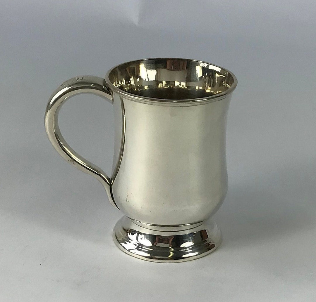 Antique Victorian Sheffield Plate Half Pint Tankard. Marker E. Taylor ...