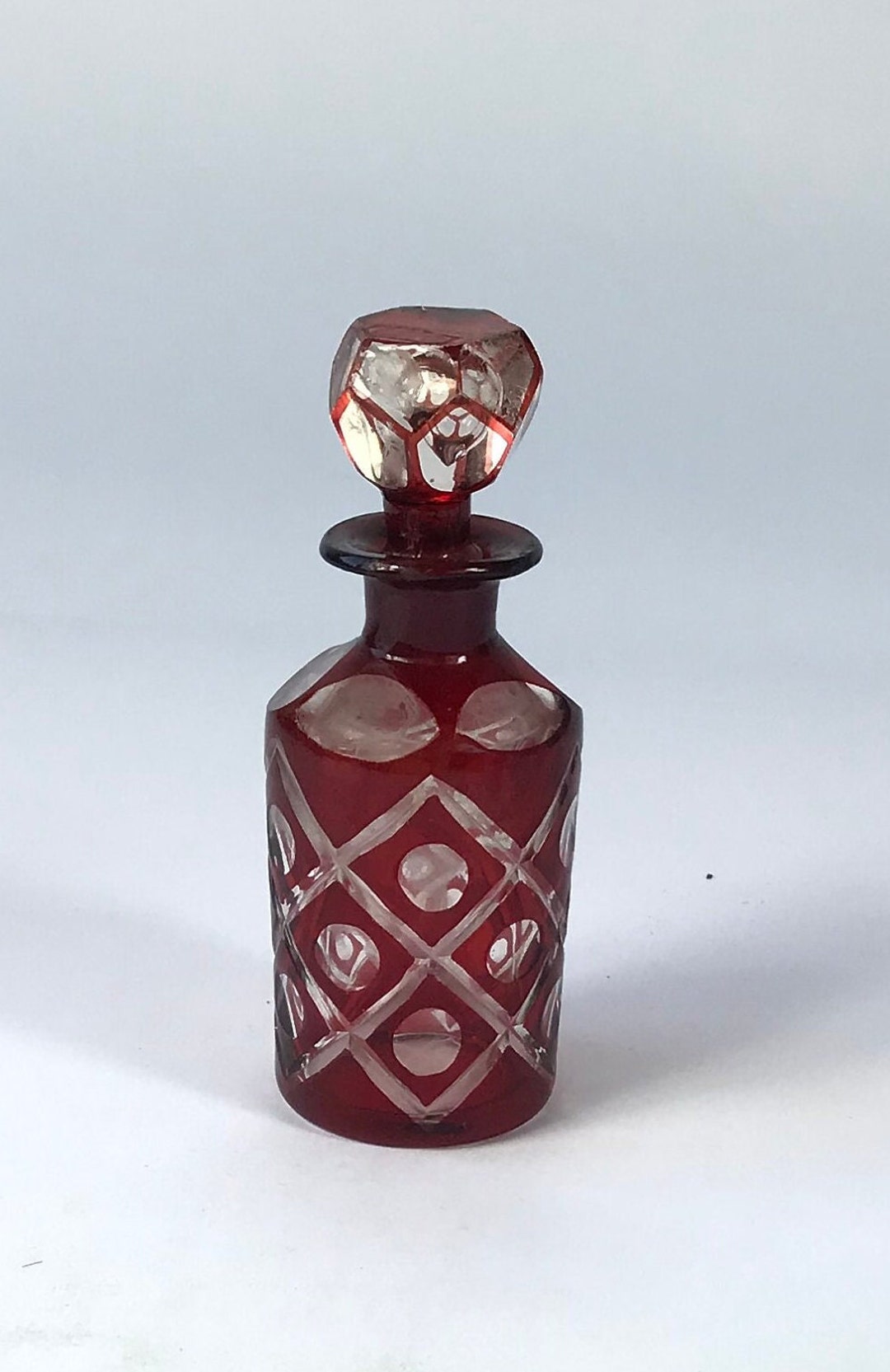 Vintage Ruby Glass Cologne/ Perfume Bottle/ Decanter. C.1930's - Etsy