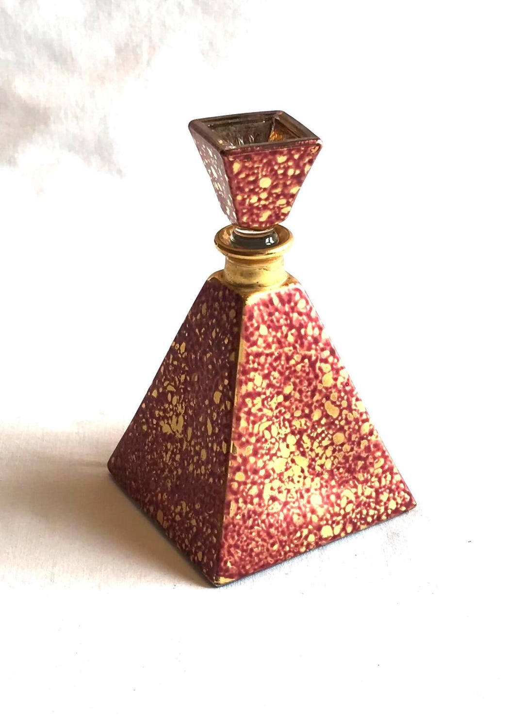 Vintage Pyramid Perfume Bottle – Mid-century Decorative Vanity ...