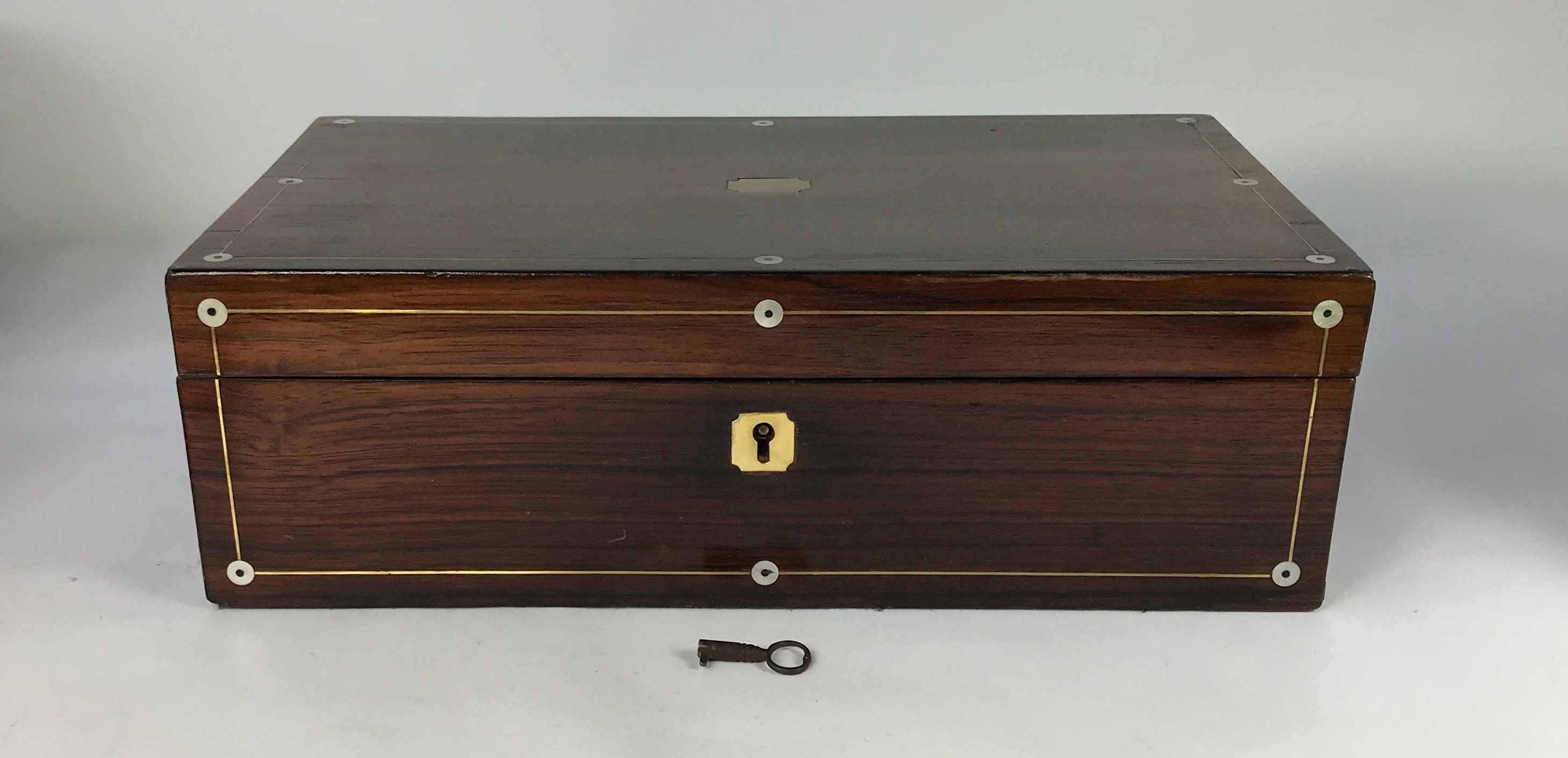 Victorian Writing Box With Writing Slope and Mother of Pearl Inlay - Etsy