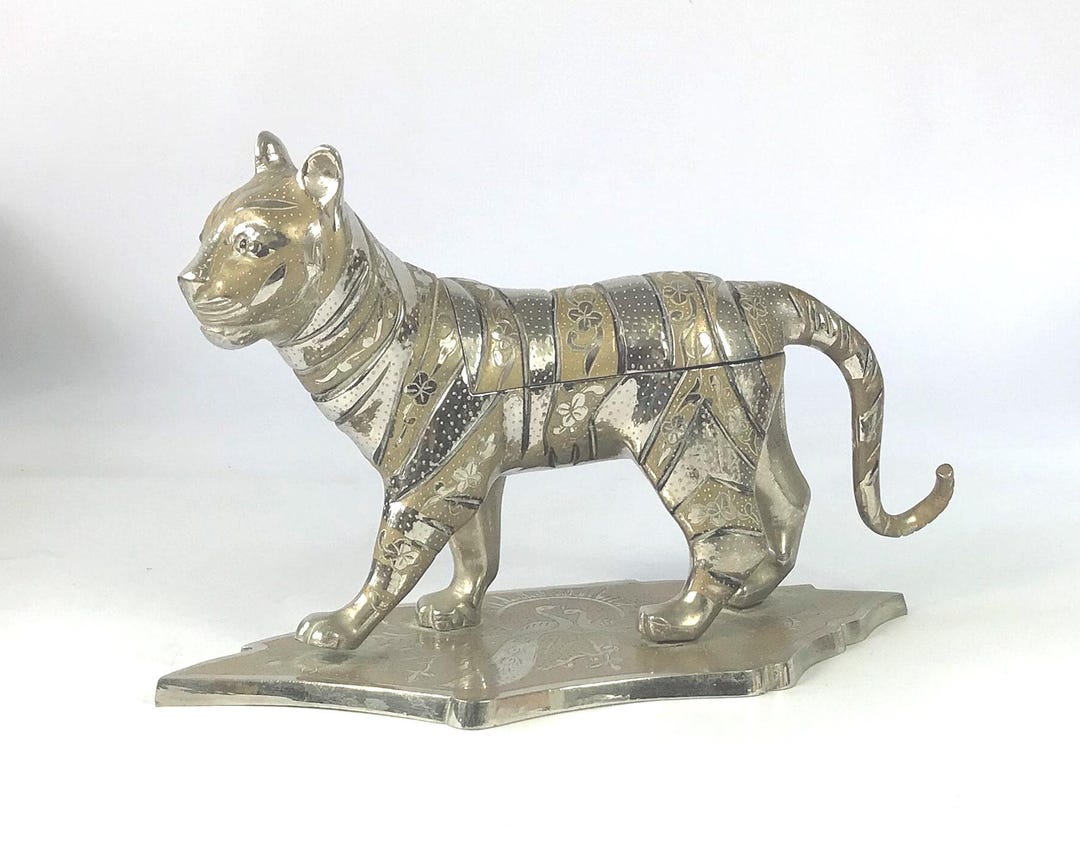Vintage Silver-plated Musical Tiger. Desk Tidy. Nib Box. - Etsy