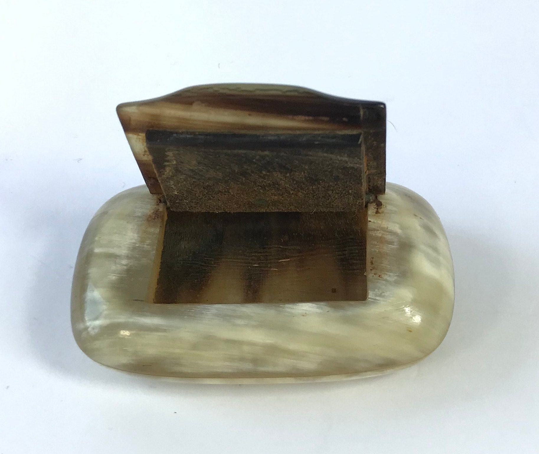 Antique Horn Snuff Box With Hinged Opening Lid. C.1860. - Etsy