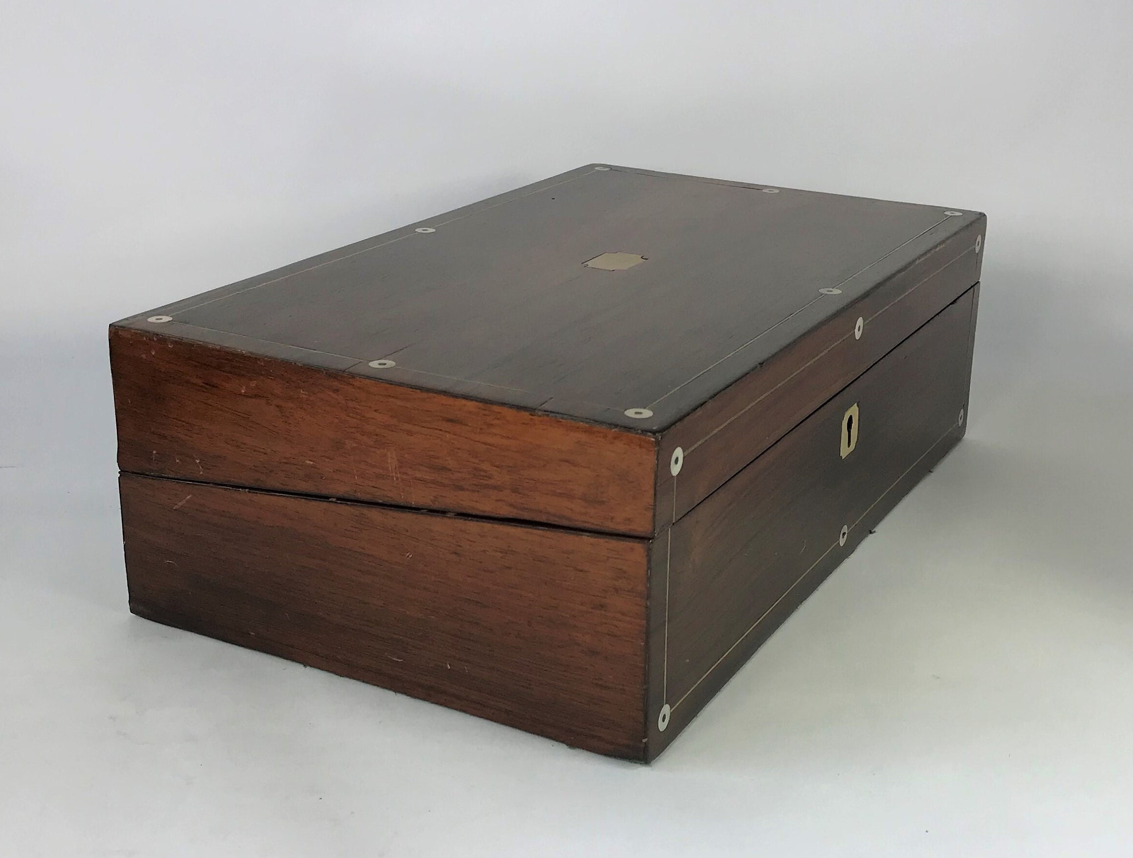 Victorian Writing Box With Writing Slope and Mother of Pearl Inlay - Etsy