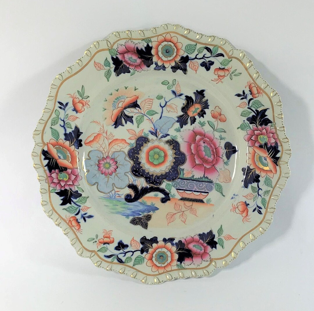 Antique Hicks & Meigh 'stone China' Plate Decorated in Imari Style, C ...