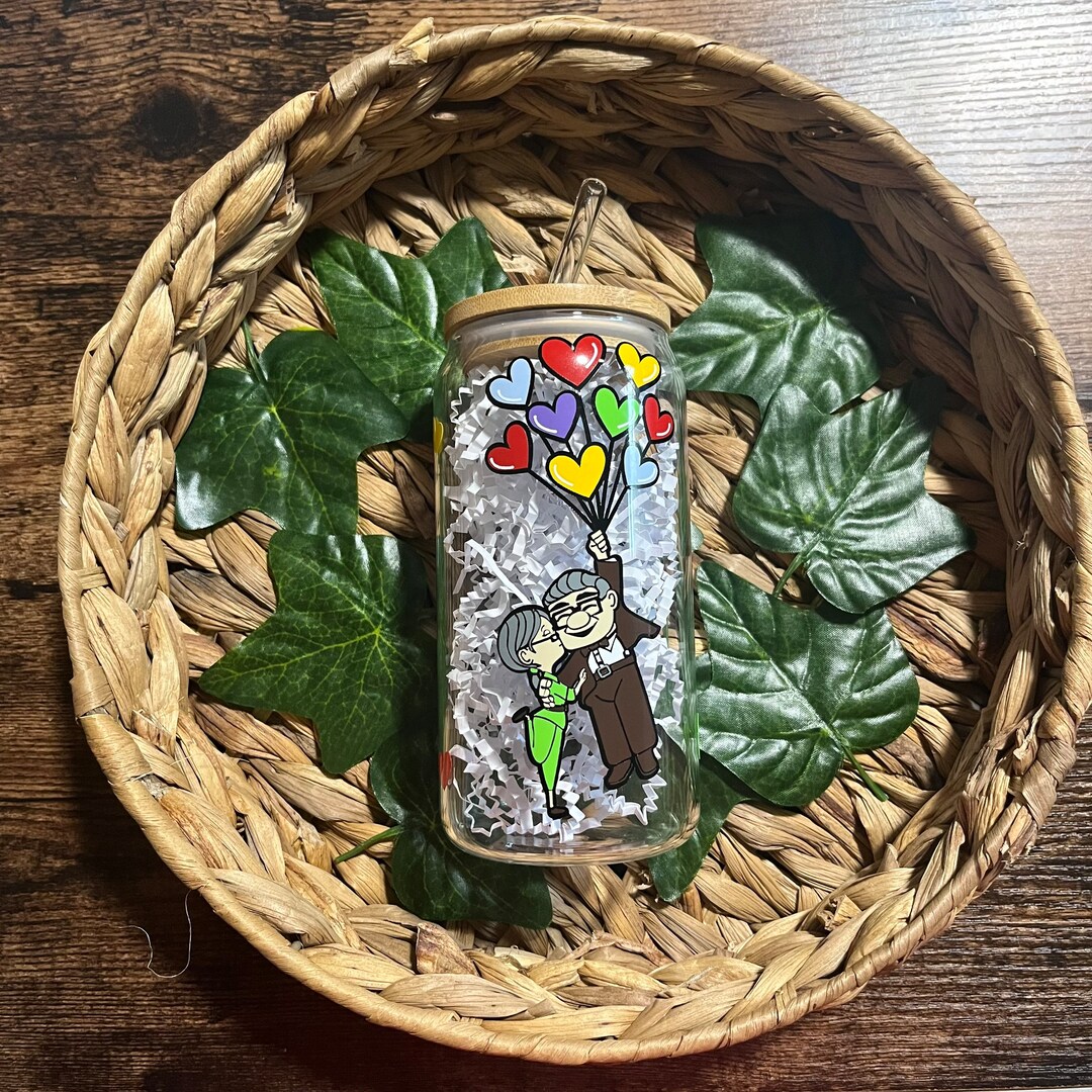 Up Carl and Ellie Glass Can - Etsy