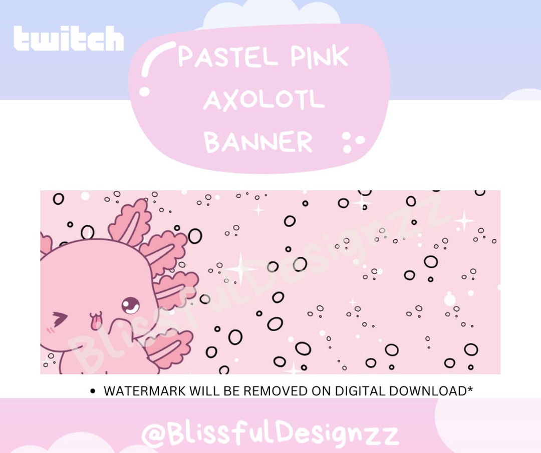 Cute Axolotl Twitch Banner - Etsy