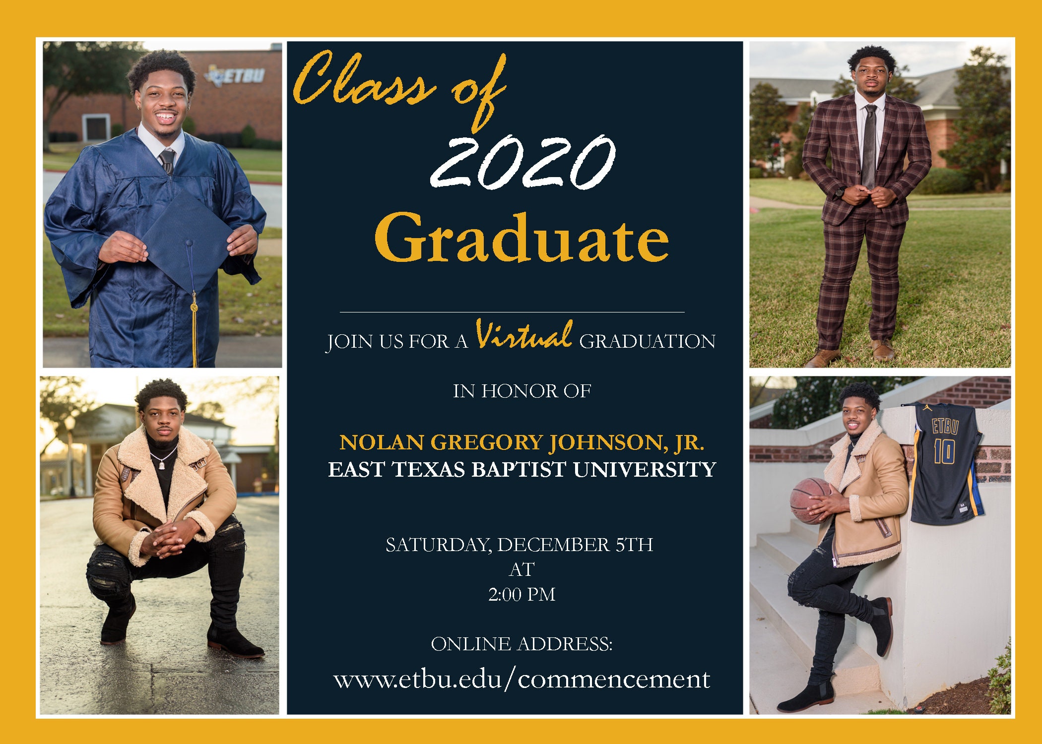 Graduation Invitation Photoshop Template - Etsy