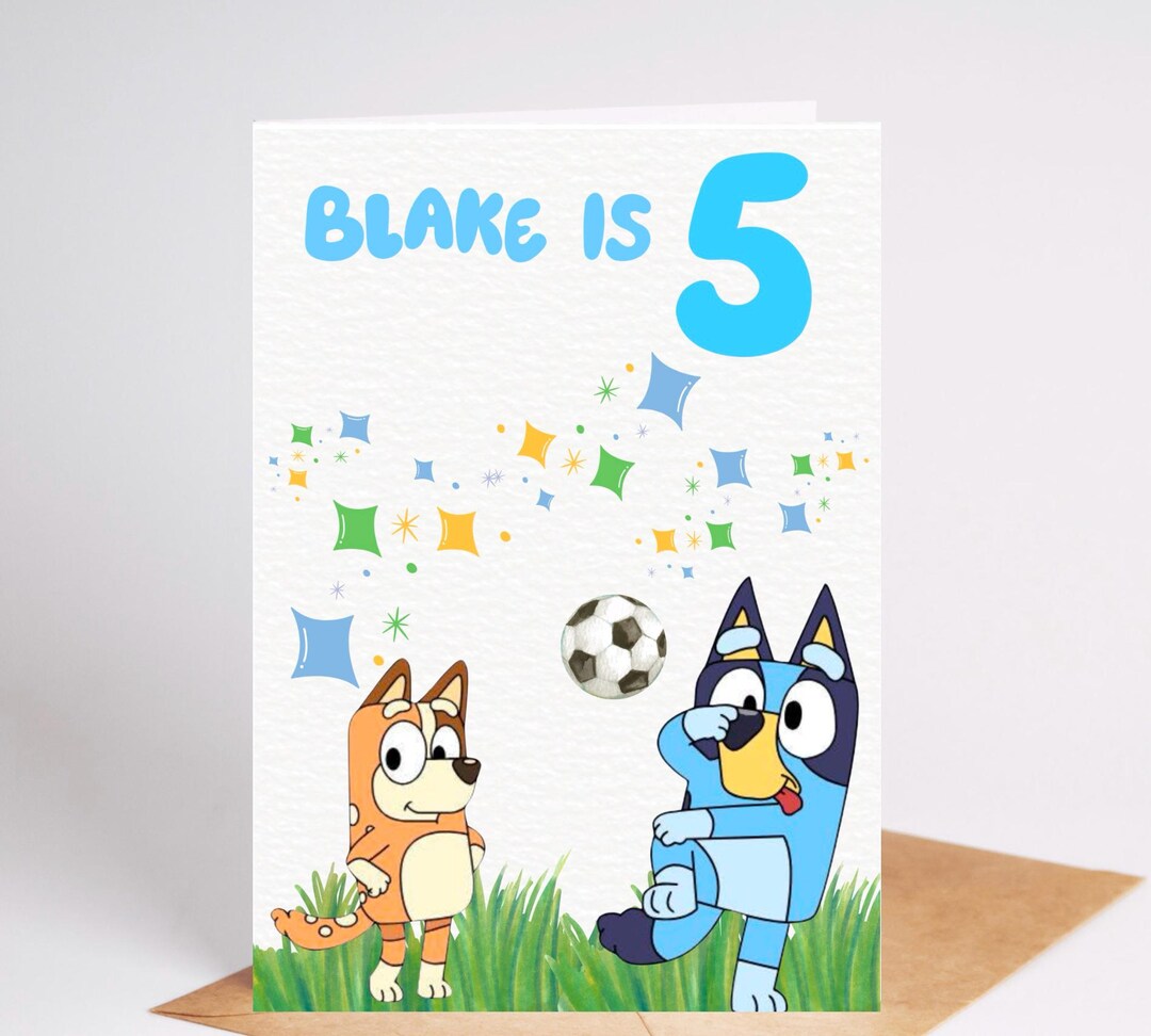 Personalised Bluey Birthday Card: Custom Name & Age - Etsy
