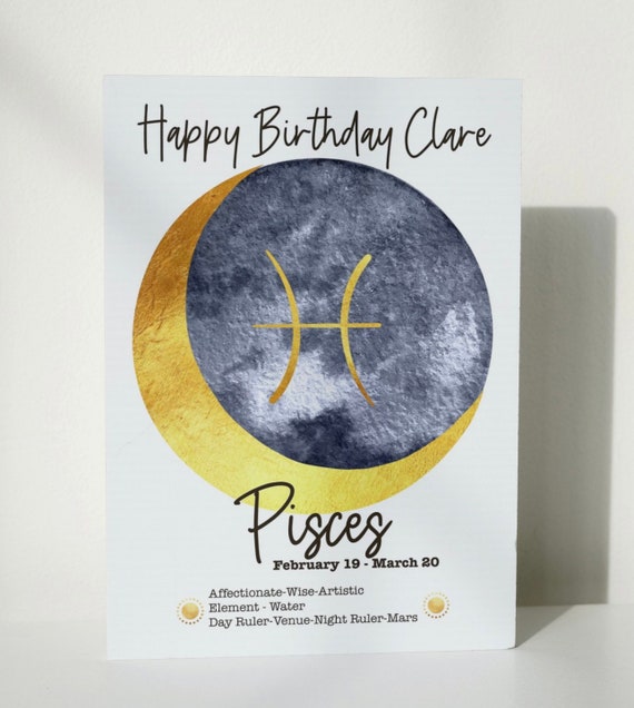 Pisces Constellation and Sign Personalisable. Happy Birthday Pisces ...