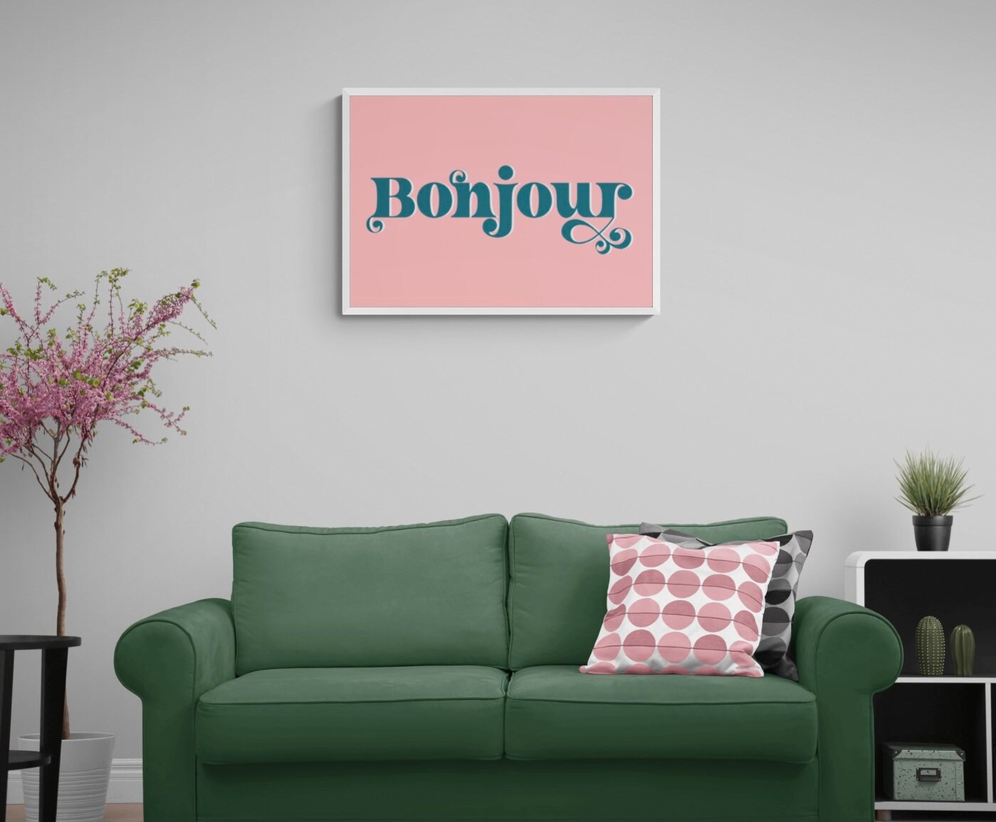 Bonjour print Bonjour quote French quote print quirky | Etsy