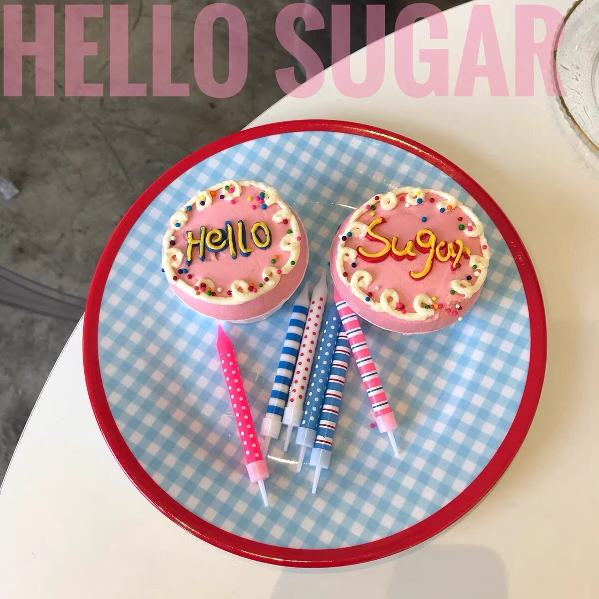 Polka Dot/stripe Colorful Happy Birthday Cake Candles Cake - Etsy