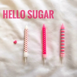 Polka Dot/stripe Colorful Happy Birthday Cake Candles| Cake Topper ...