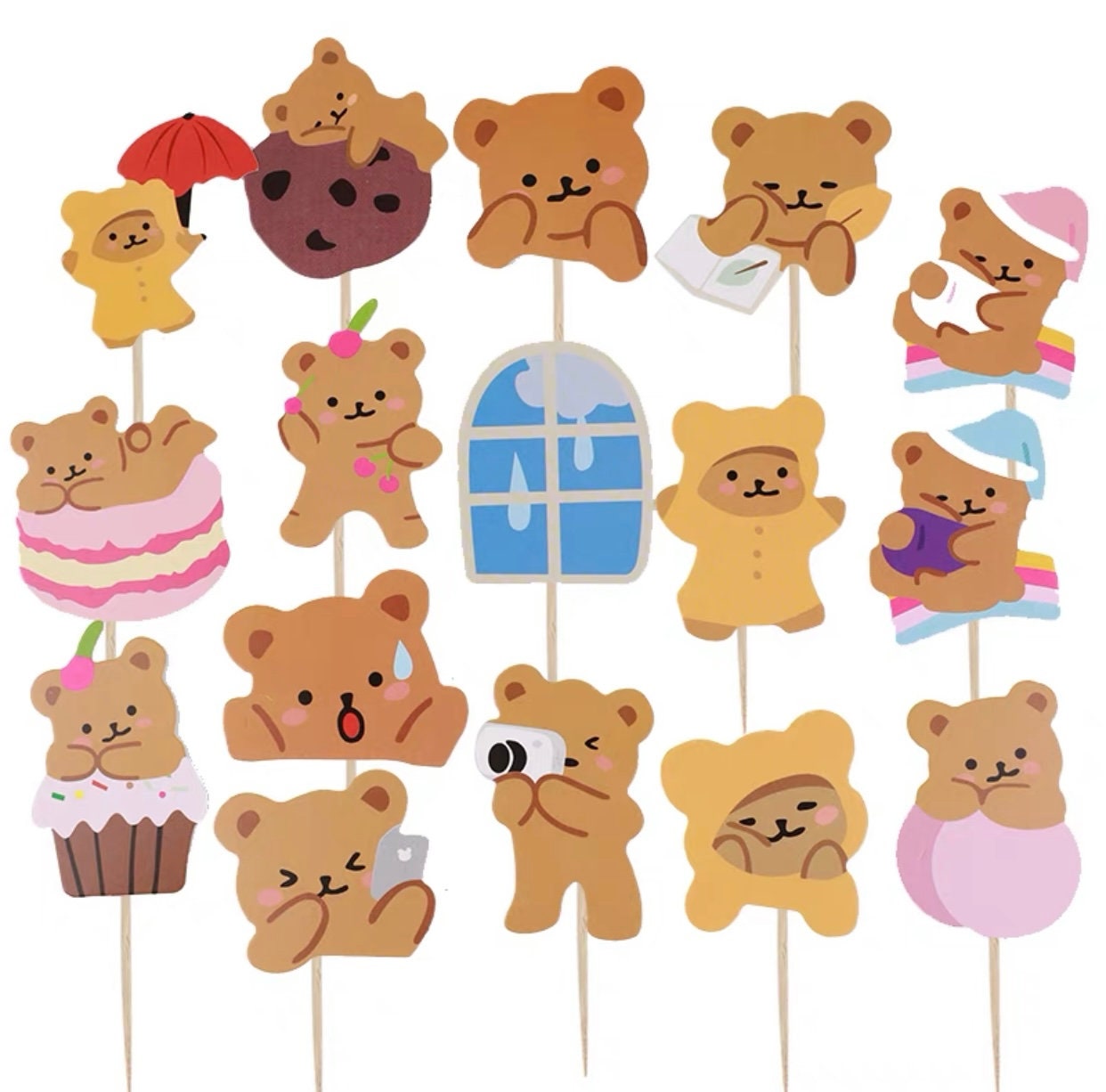 Little Brown Bear Cake Topper Set - Etsy