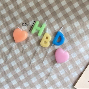 Pastel Color Happy Birthday Letter Candles| HBD Candles - Etsy