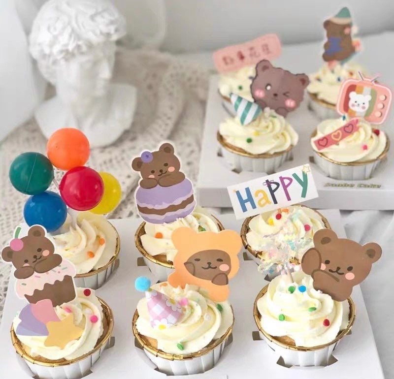 Little Brown Bear Cake Topper Set - Etsy
