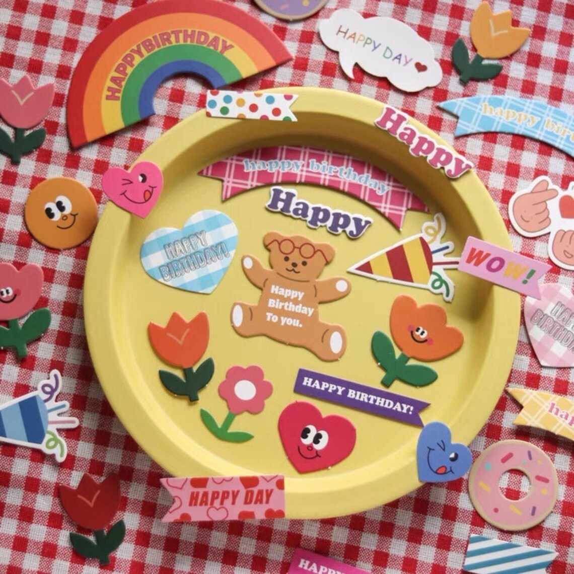 Happy Birthday Cake Topper Set Flag Cake Topper Flower Cake - Etsy Canada