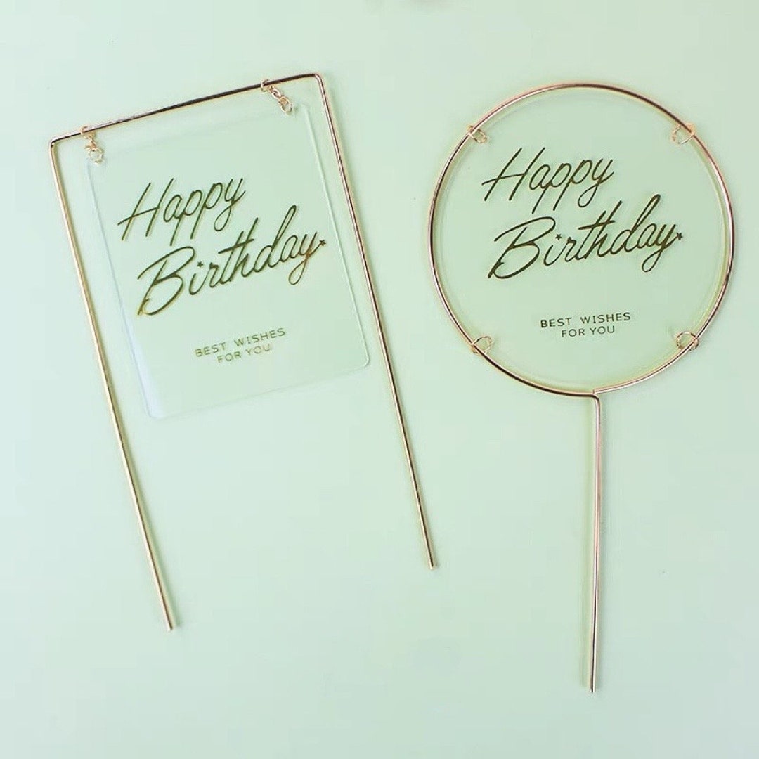 Clear Acrylic Cake Topper/happy Birthday Cake Topper - Etsy