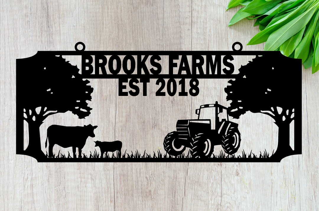 Brooks Farms Sign - DXF File - SVG File - DWG File - Cnc Ready (digital ...
