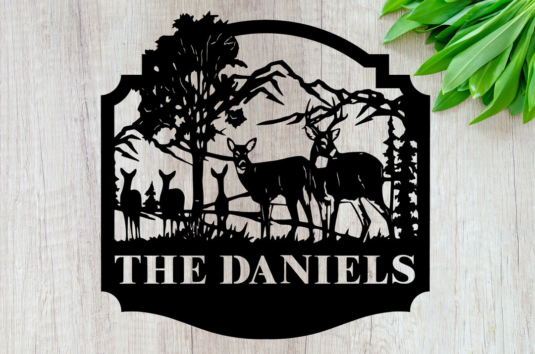 Whitetail Deer Sign: CNC Ready DXF/DWG File (digital File) - Etsy