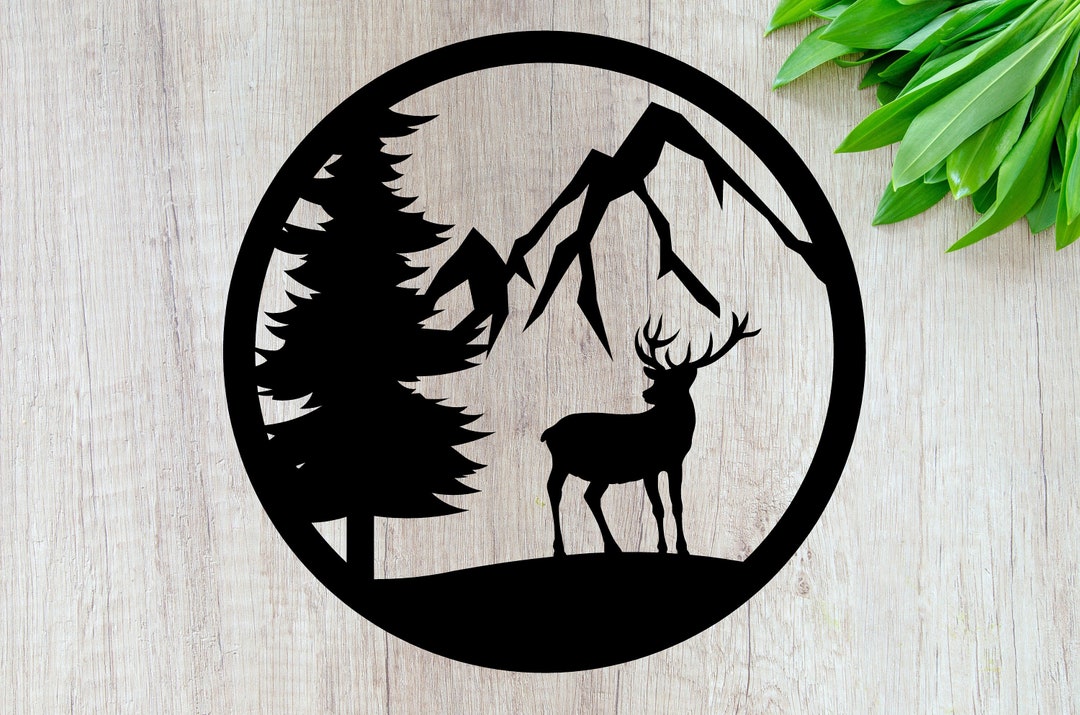 Deer Sign - DXF File - SVG File - DWG File - Cnc Ready (digital File ...