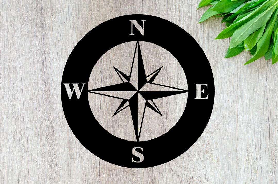 Compass Rose Sign - DXF File - SVG File - DWG File - Cnc Ready (digital ...