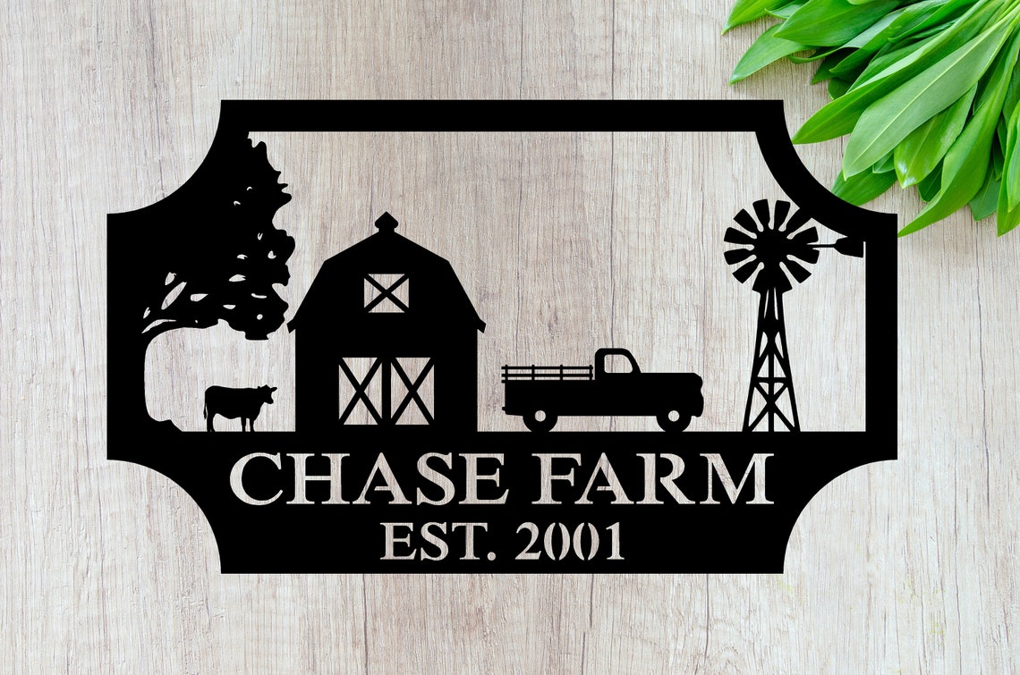 Custom Farm Sign - DXF File - SVG File- DWG File - Pdf File (digital ...
