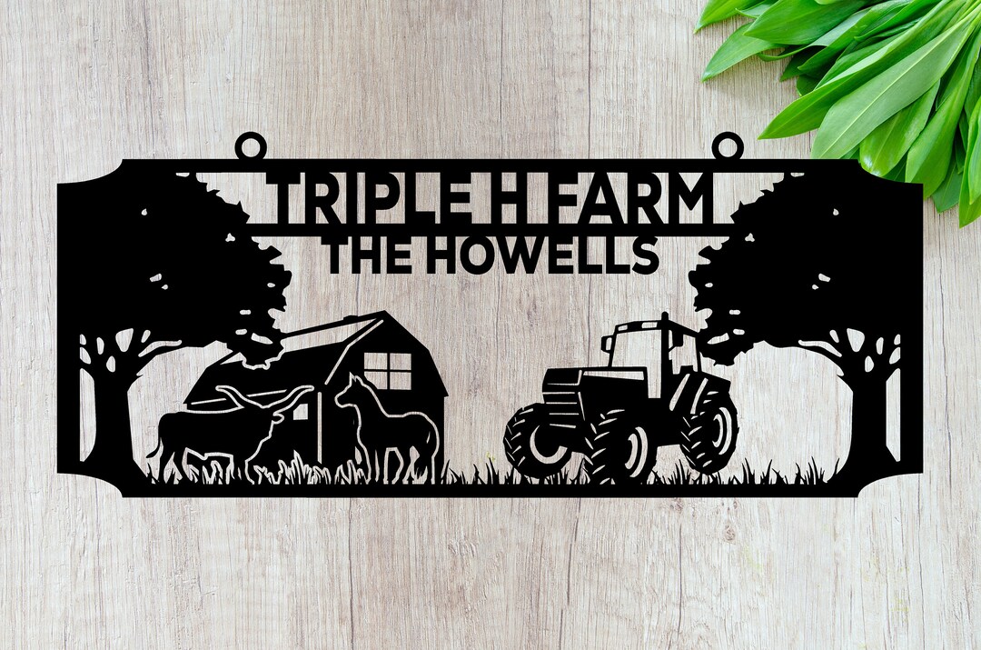 Triple H Farm Sign - DXF File - DWG File - CNC Ready (digital File) - Etsy
