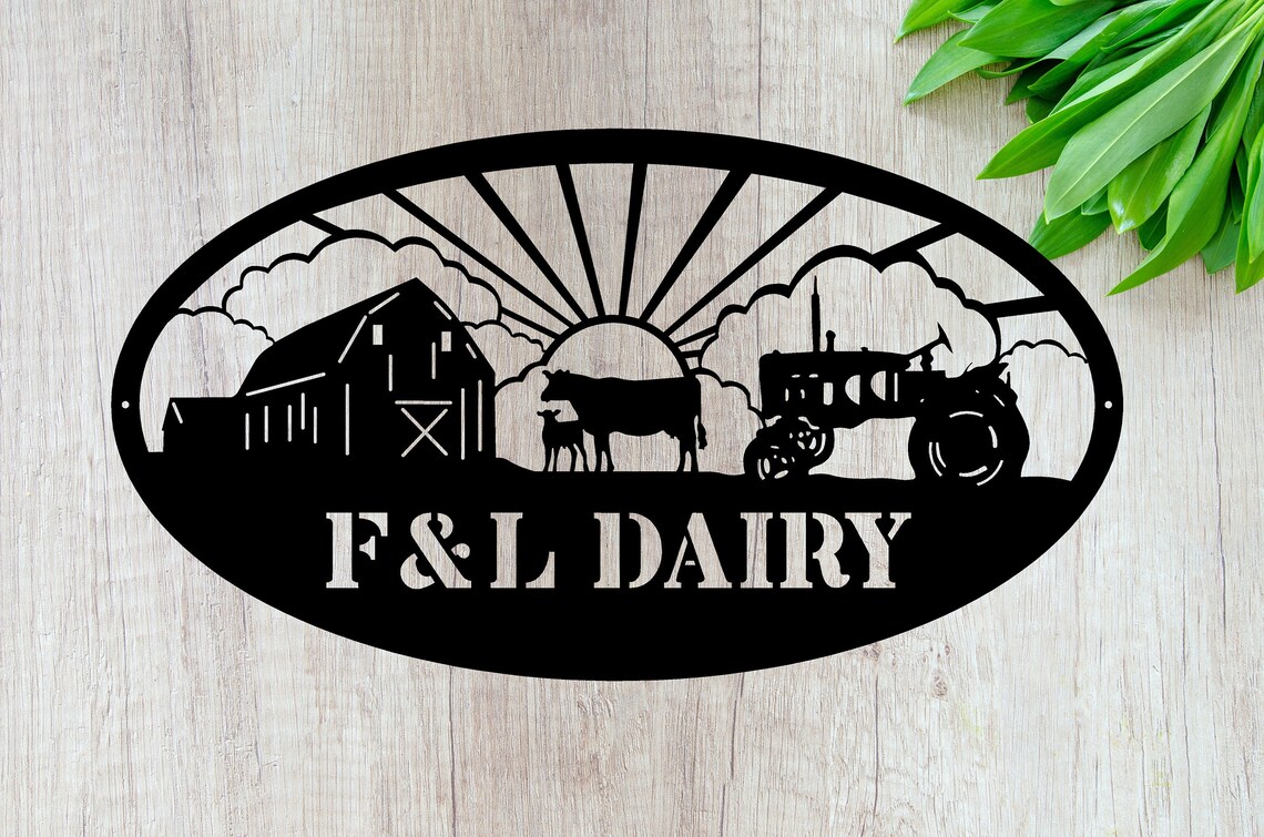 F&L Dairy Sign DXF File SVG File DWG File Cnc Ready - Etsy Australia