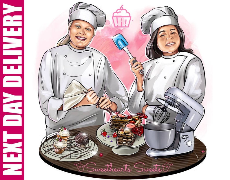 Baker Cartoon Logo Design Dessert Maker Logo Cake Shop Logo - Etsy