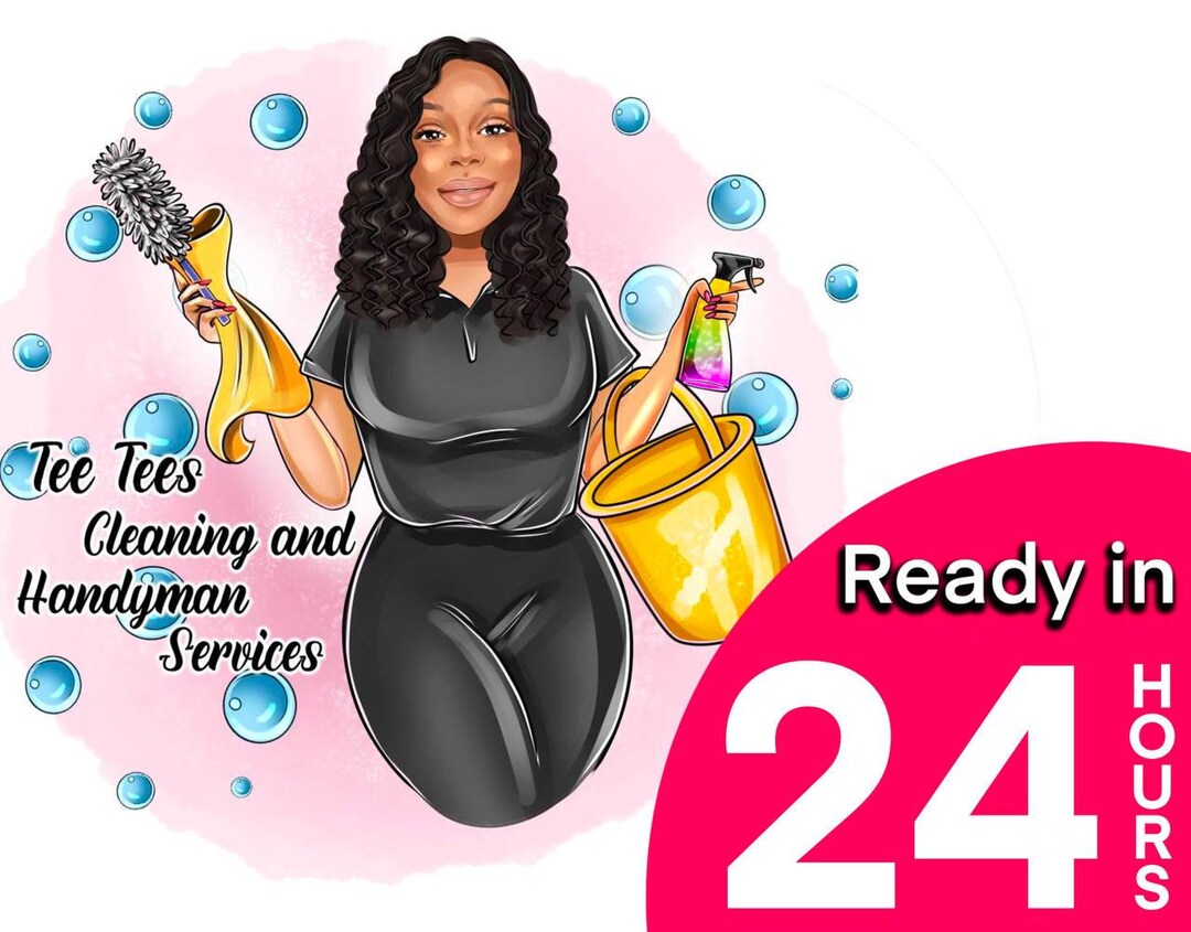 Housekeeper Logo, Maid Service Logo, Cleaning Logo, Cartoon Logo ...