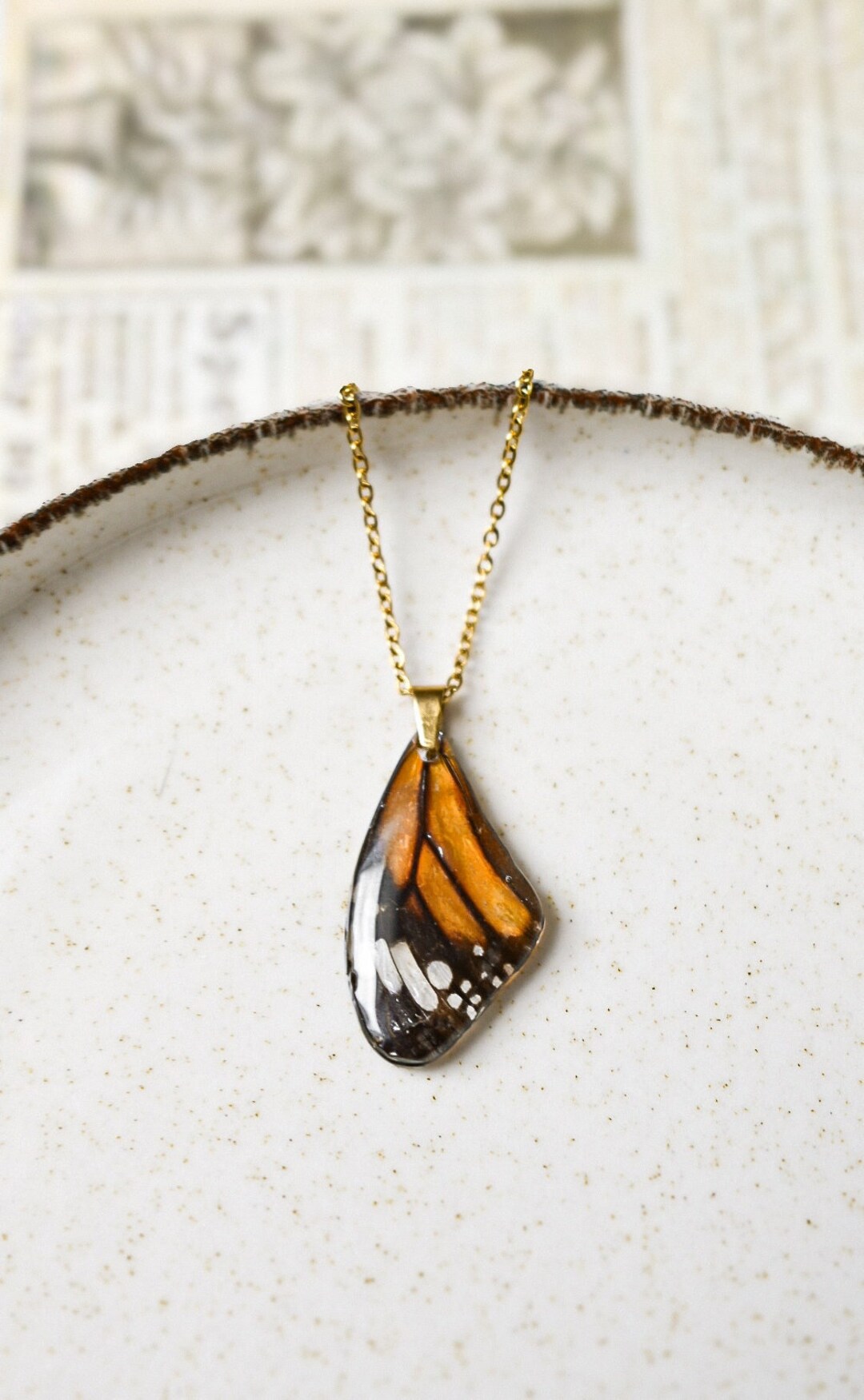 Real Monarch Butterfly Necklace - Monarch Forewing - Butterfly Wings ...
