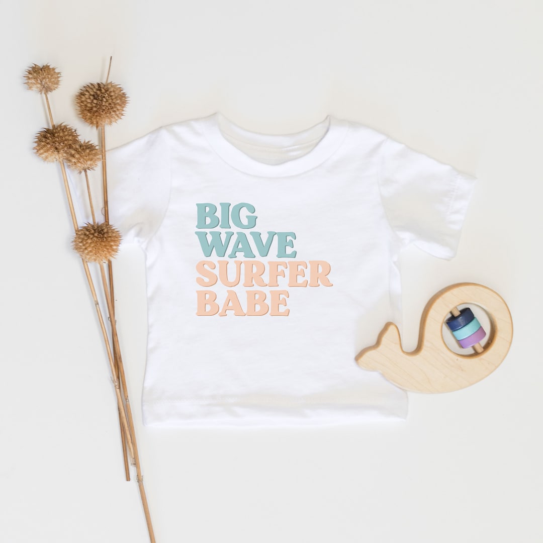 Big Wave Surfer Babe Baby Tshirt / Surfer Baby T-shirt / Surfing Baby T ...