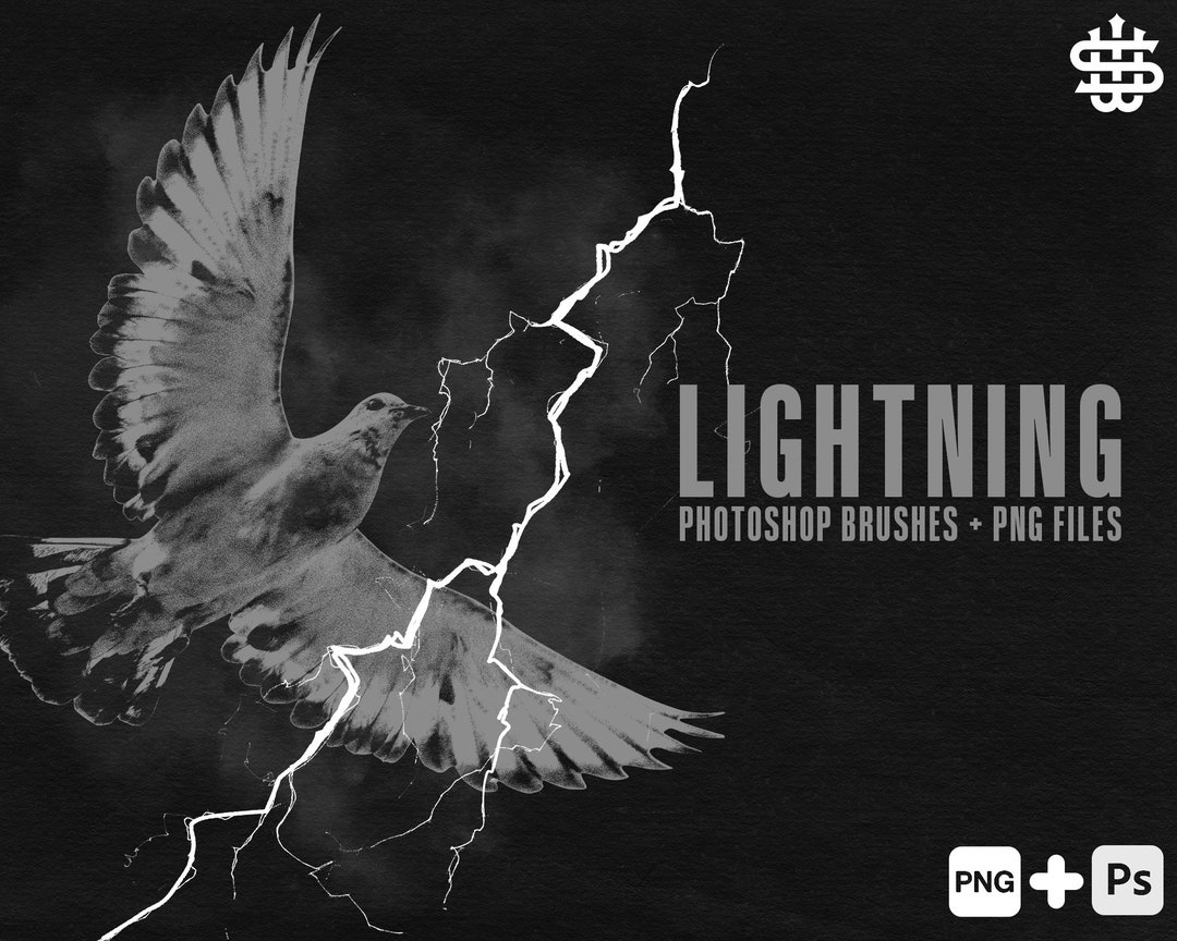 50 Photoshop Lightning Brushes + PNG Lightning - Etsy
