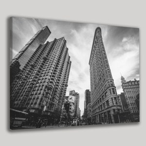New York Wall Art Canvas Print Flatiron Building Print Black and White ...
