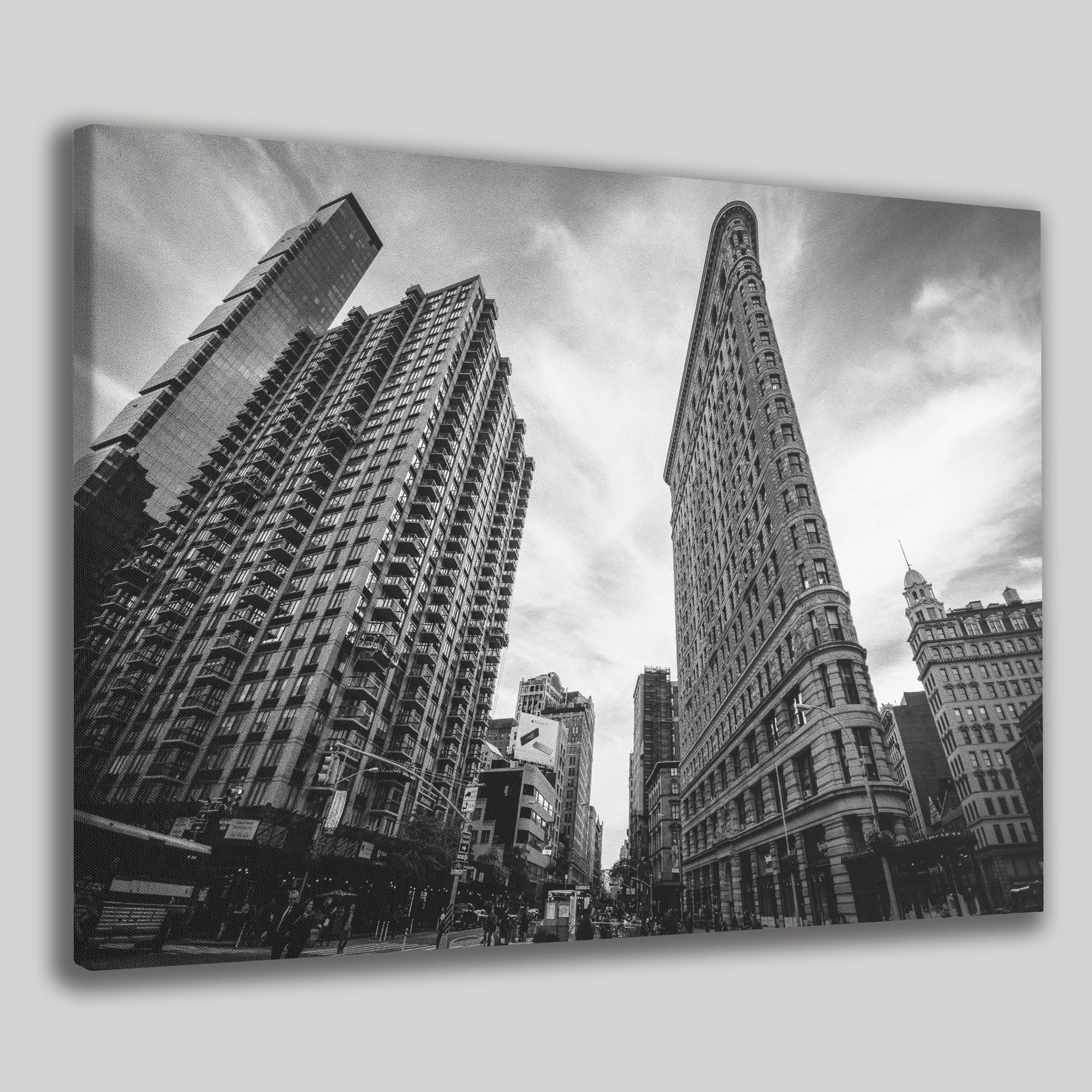 New York Wall Art Canvas Print Flatiron Building Print Black and White ...
