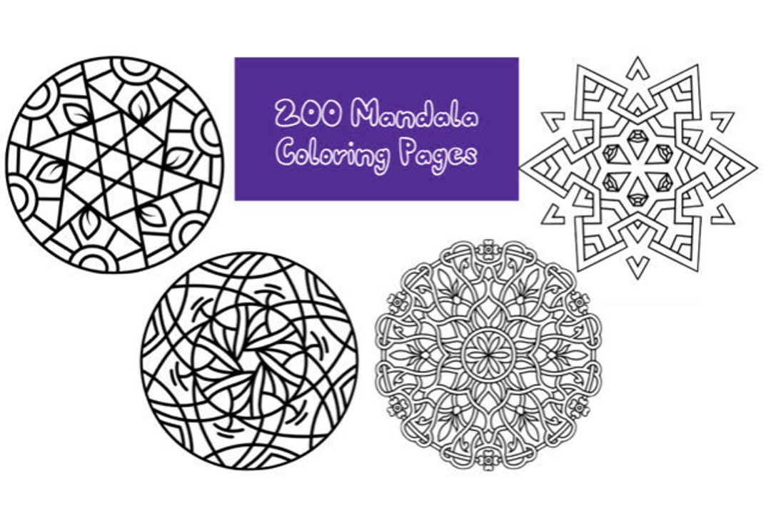 200 Mandala Coloring Pages - Etsy