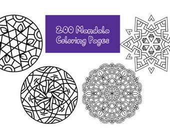 200 Mandala Coloring Pages - Etsy