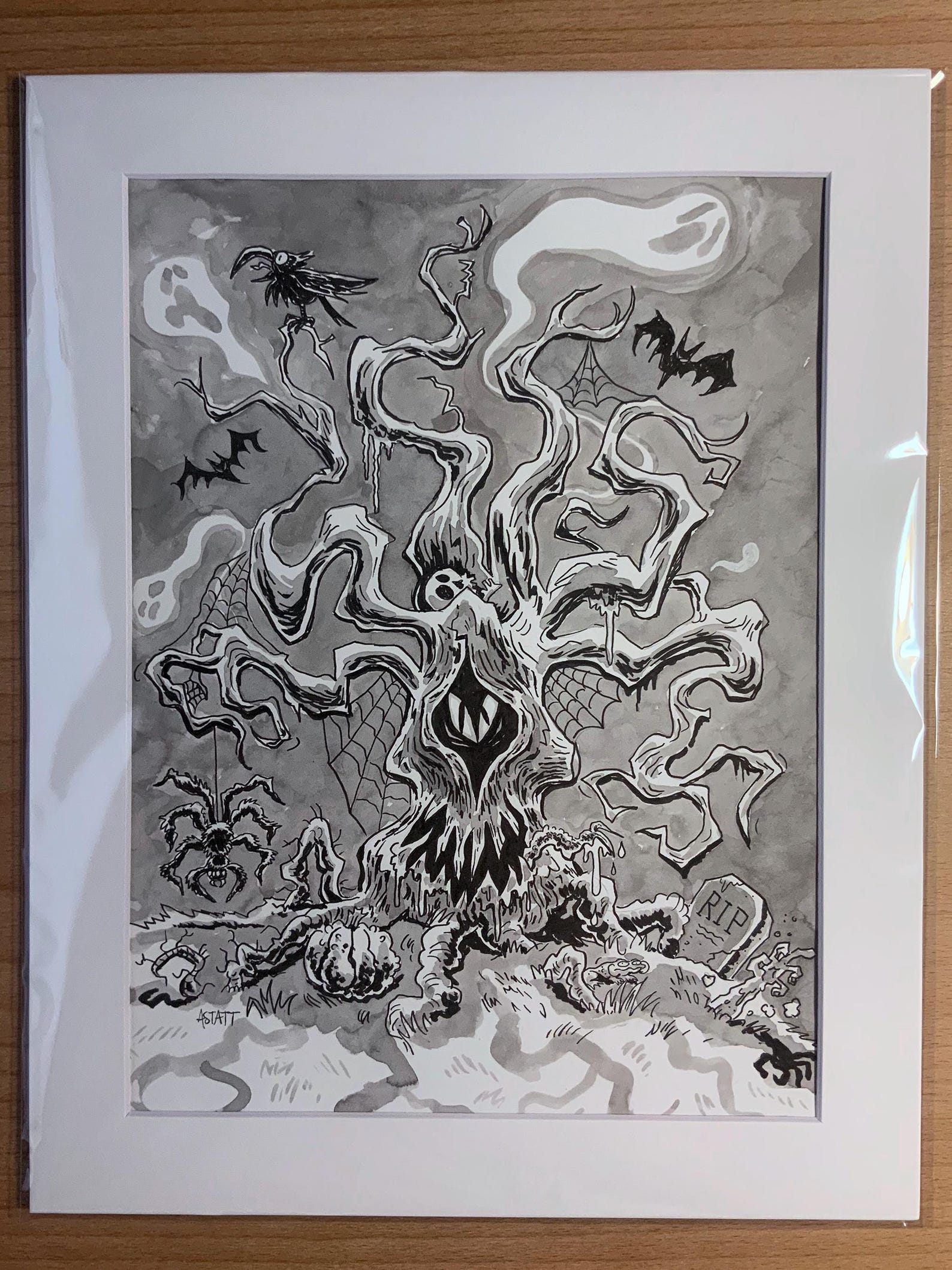 Haunted Tree Ink Drawing - Etsy
