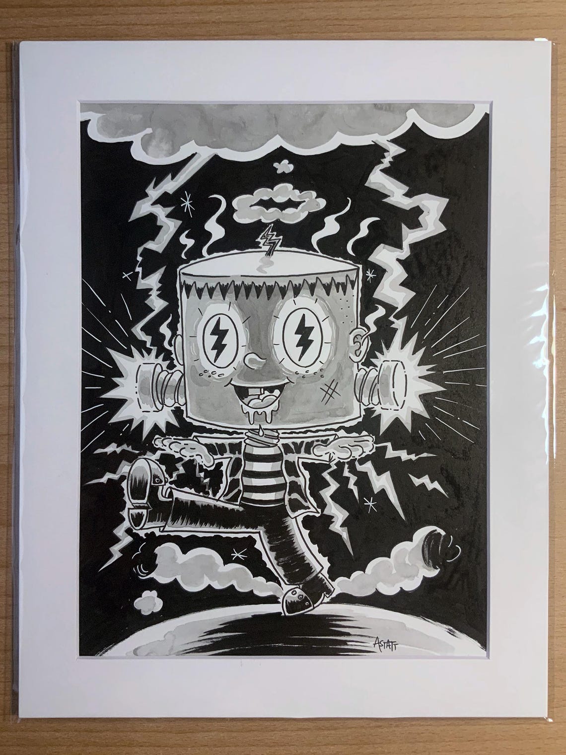 Bolt Boy Ink Drawing - Etsy